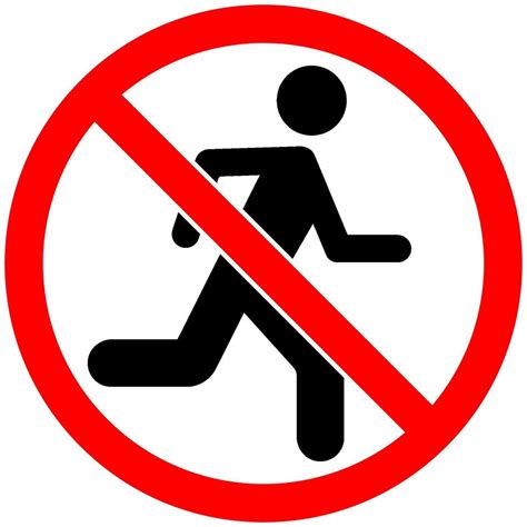 Prohibition Sign No Running Symbol 26504100 Vector Art At Vecteezy