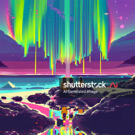 Pixel Art Vectorstyle Image Aurora Borealis Ai Generated Image Shutterstock