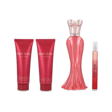 Set Paris Hilton Ruby Rush 4pzs 100ml Edp Spray Body Lotion 90ml