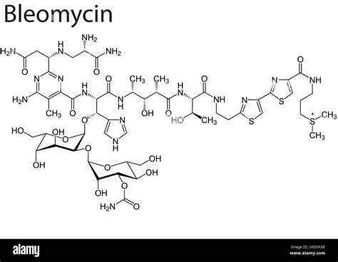 A Chemical Structure Of An Anticancer Drug Bleomycin Stock Vector Image And Art Alamy