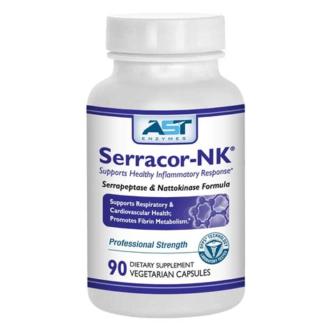 Ast Enzymes Serracor Nk Systemic Enzyme Formula 90 Vegetarian Capsules