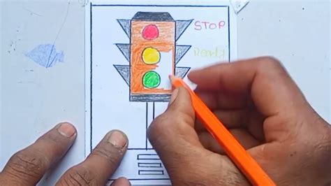 How To Draw Traffic Light Traffic Signal Drawing Road Safety