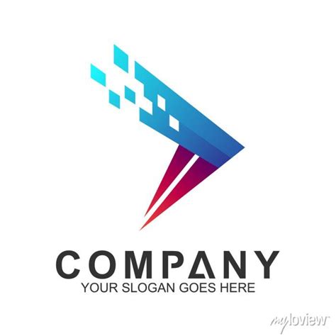 Pixel Arrow Logo Fast Motion Vector Delivery Service Icon • Wall