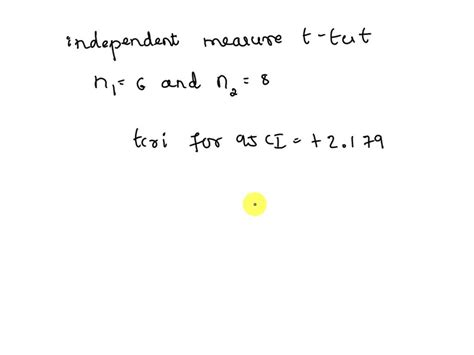 Solved For An Independent Measures Study Comparing Two Samples With N