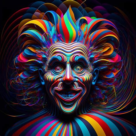 Premium Ai Image A Colorful Poster With A Face With A Rainbow Pattern