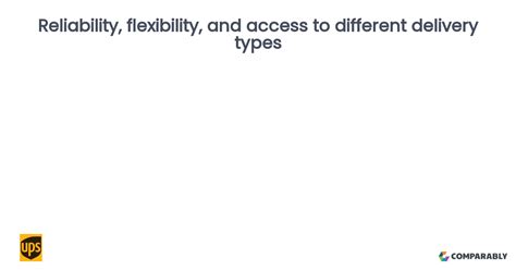 Ups Reliability Flexibility And Access To Different Delivery Types Comparably