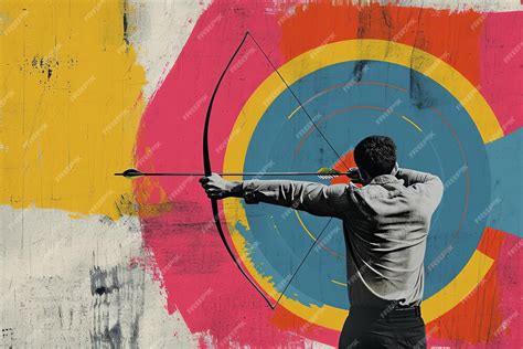 Premium Photo Archers Aim Colorful Arrow Trajectory On Grayscale