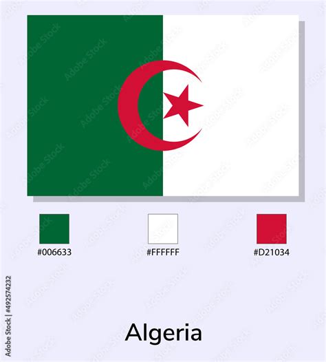 Vector Illustration Of Algeria Flag Isolated On Light Blue Background