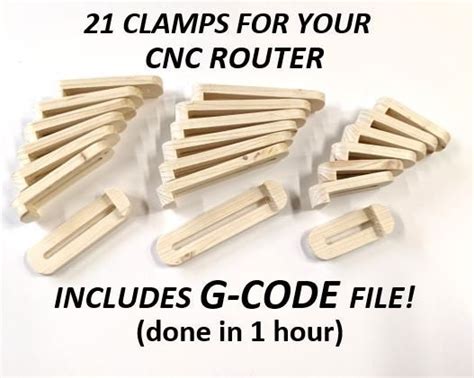 21 Clamps For Cnc Router Vector G Code Files Clamp Hold Down Etsy
