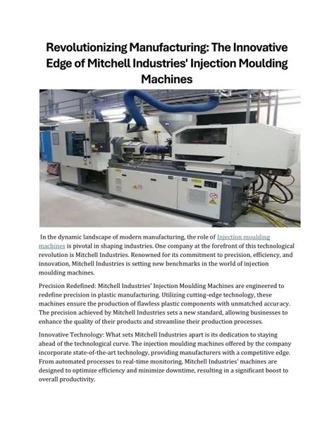 Ppt Revolutionizing Manufacturing The Innovative Edge Of Mitchel