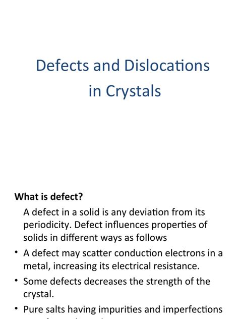 Defects Latest Pdf Dislocation Crystallographic Defect