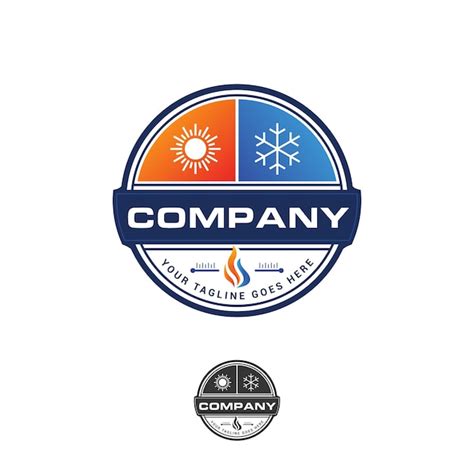 Diseño Vectorial Del Logotipo De Hvac Insignia De Emblm De Calefacción Y Refrigeración Hvac