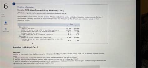 solved 6 11 required information exercise 11 13 algo
