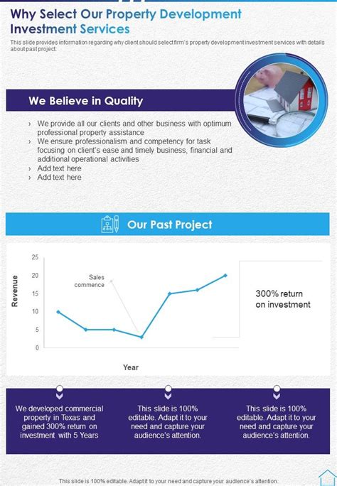 Why Select Our Property Development Investment Services One Pager Sample Example Document