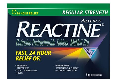 Reactine Regular Strength 24 Hour Allergy Medicine Antihistamine 5mg Ctc Health