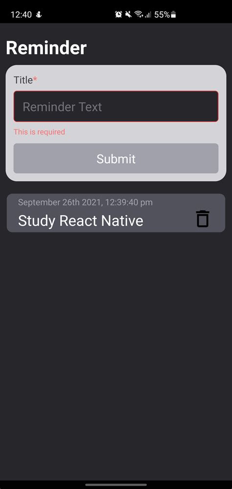 Github Chuwong Reactnative Reminder App A Hour Pure React Native Challenge