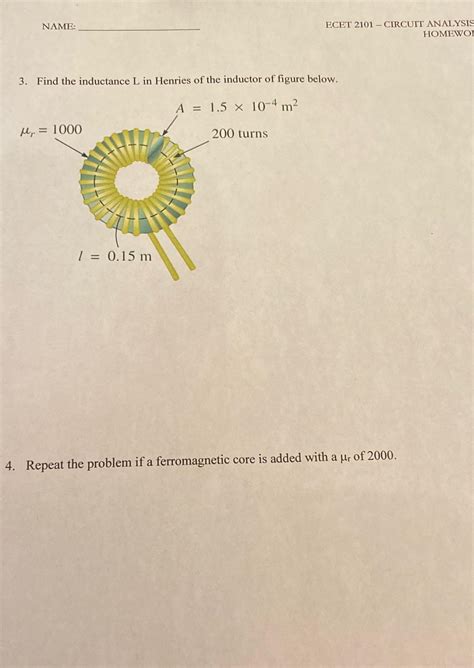 Solved NAME ECET CIRCUIT ANALYSISHOMEWO Find The Chegg