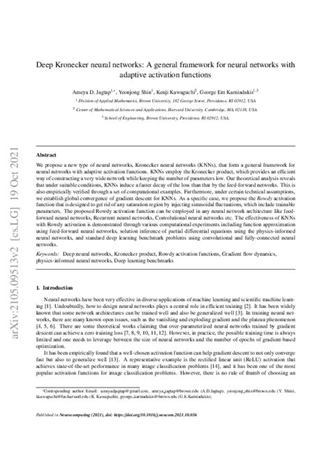Pdf Deep Kronecker Neural Networks A General Framework For Neural