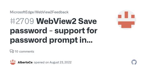 Webview2 Save Password Support For Password Prompt In Temporary