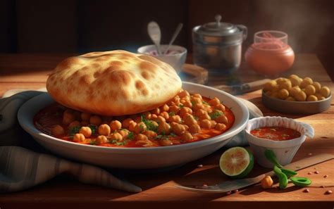 Premium Ai Image Chole Bhature