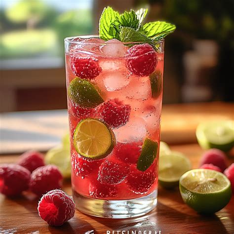 Raspberry Lime Fizz Drink Themomchef