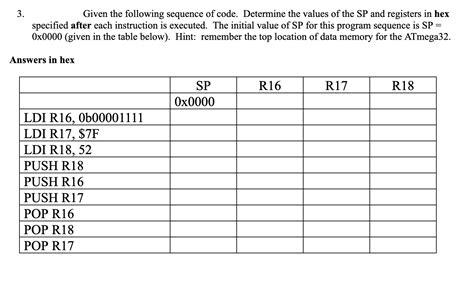 Solved 3 Given The Following Sequence Of Code Solutioninn