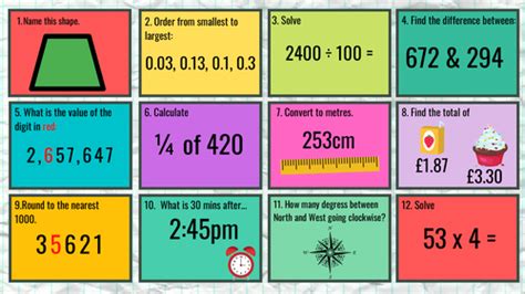 Maths Revision Daily Starters Teaching Resources