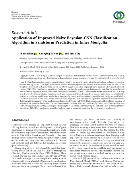 pdf application of improved naive bayesian cnn classification