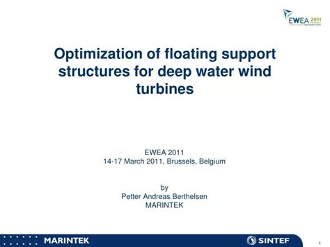 Ppt Optimization Of Floating Support Structures For Deep Water Wind Turbines Powerpoint