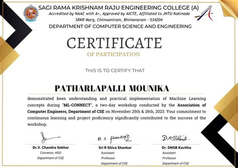 🚀 received a participation certificate from ml connect event learned a