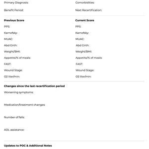 Printable Hospice Idg Recertification Tool Etsy
