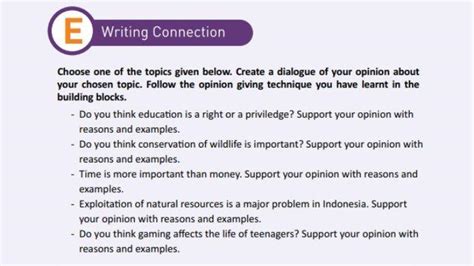 Kunci Jawaban Bahasa Inggris Kelas 11 Halaman 28 Writing Connection