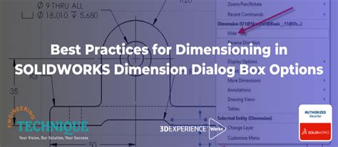 Best Practices For Dimensioning In Solidworks Dimension Dialog Box Options