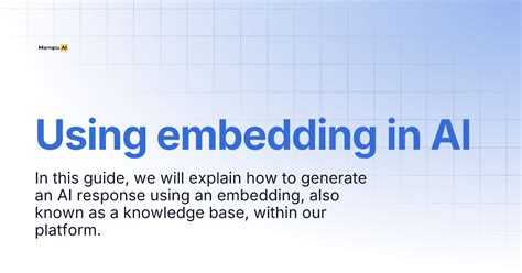 Using Embedding In Ai Mampu Ai