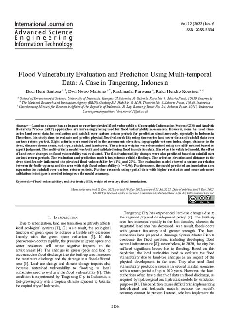pdf flood vulnerability evaluation and prediction using multi