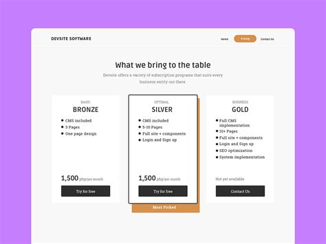 Pricing Ui Designs Themes Templates And Downloadable Graphic Elements