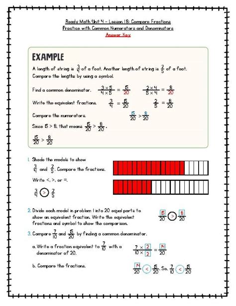 Iready Math 4th Grade Unit 4 Fractions Decimals And Measurement