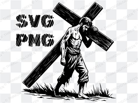 Christian Cross Silhouette Png Svg Man Bearing Cross Faith Based Clipart For Cricut