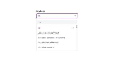 Dropdown Filter Unfold