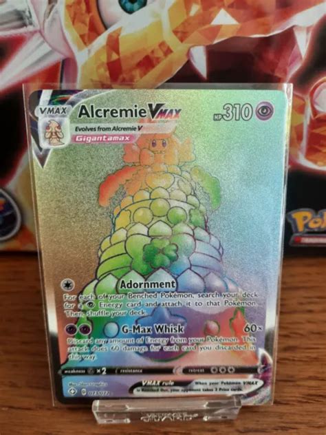 Pokemon Card Alcremie Vmax Rainbow 2021 Shining Fates 073072 Nm Eng