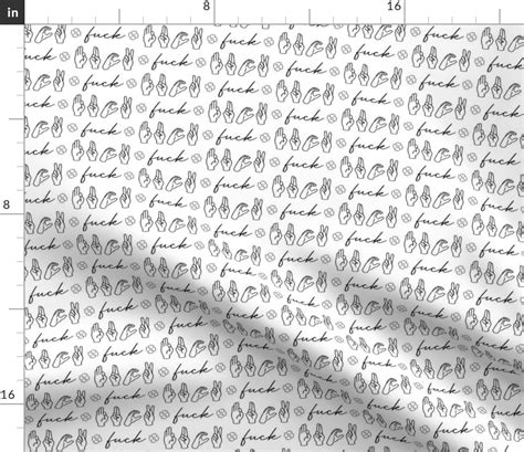 Fuck Cursive White Fabric Spoonflower