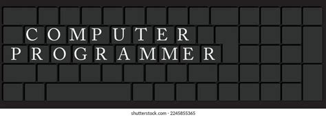 Keyboard Computer Programmer Text Closeup Electronic Stock Vector