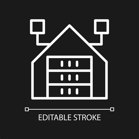 Virtual Information Warehousing White Linear Pixel Perfect Icon For Dark Theme Thin Line