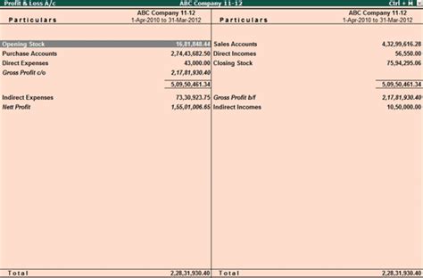 Profit & Loss Account