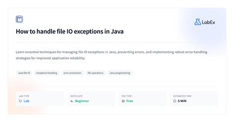 How To Handle File Io Exceptions In Java Labex