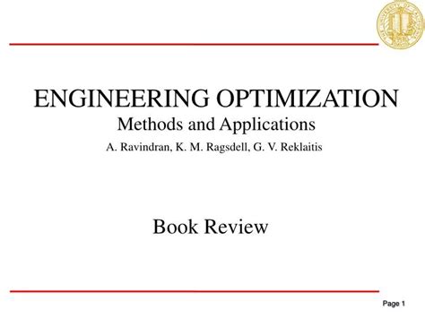 PPT ENGINEERING OPTIMIZATION Methods And Applications PowerPoint Presentation ID