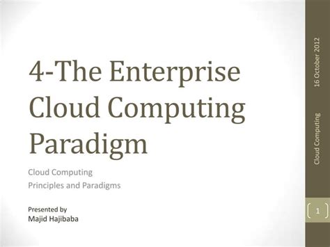 Cloud Computing Principles And Paradigms 4 The Enterprise Cloud