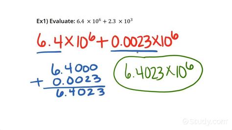 adding or subtracting numbers written in scientific notation with