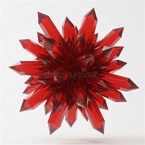 Red Ruby Crystal In A Star Shape Isolated Stock Illustration