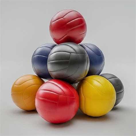 a stack of balls with one being red blue and yellow premium ai generated image